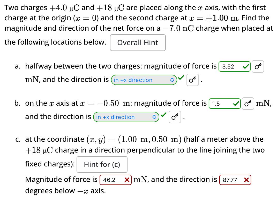 Solved Two charges +4.0μC ﻿and +18μC ﻿are placed along the x | Chegg.com
