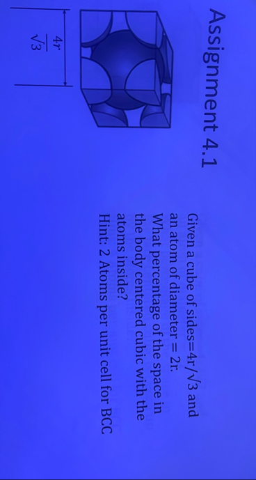 Solved Assignment 4.1Given a cube of sides =4r32 and an | Chegg.com Solved Assignment 4.1Given a cube of sides =4r32 and an | Chegg.com
