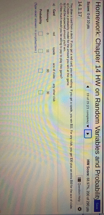 Solved Homework: Chapter 14 HW on Random Variables and | Chegg.com