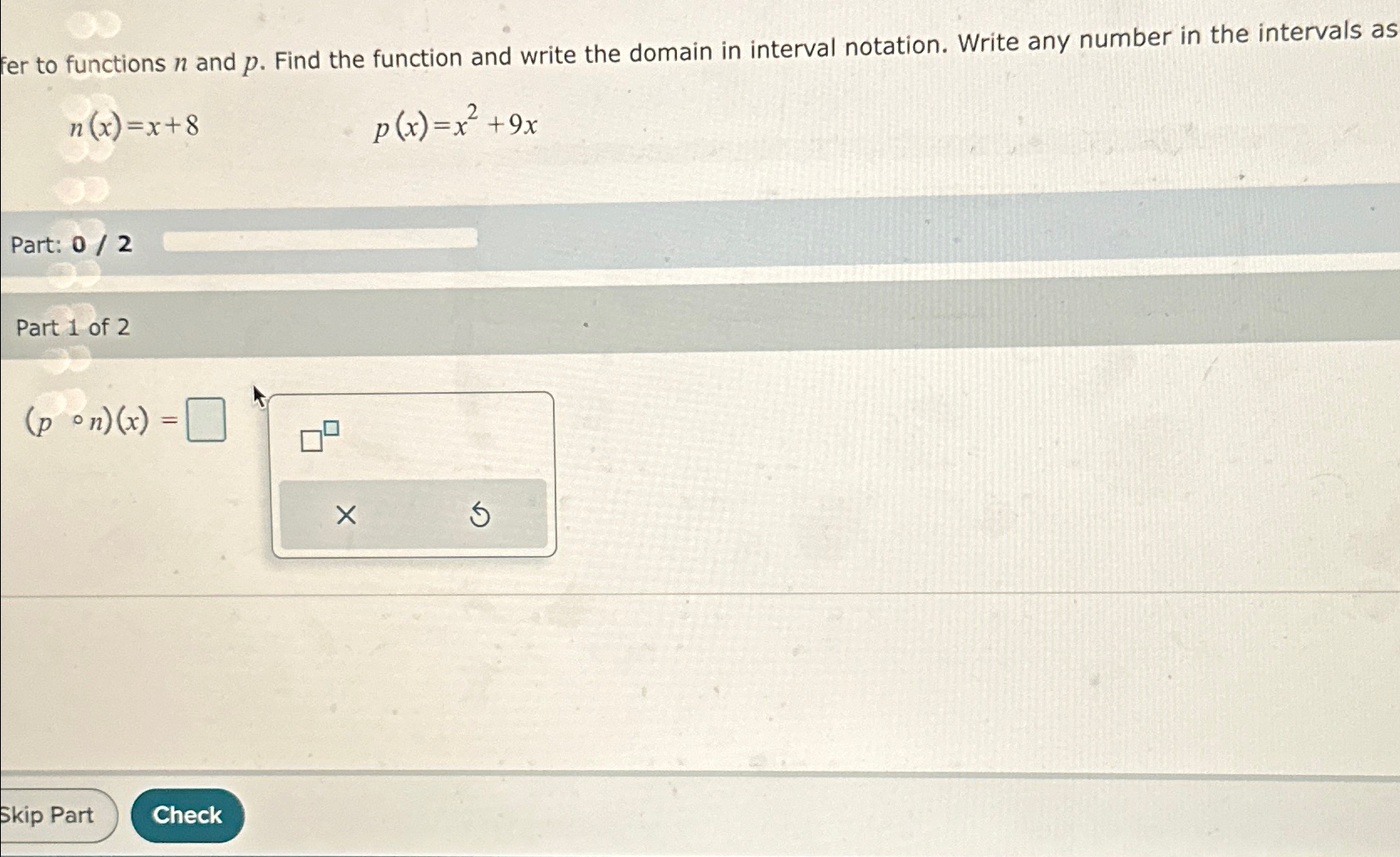 Solved fer to functions n ﻿and p. ﻿Find the function and | Chegg.com