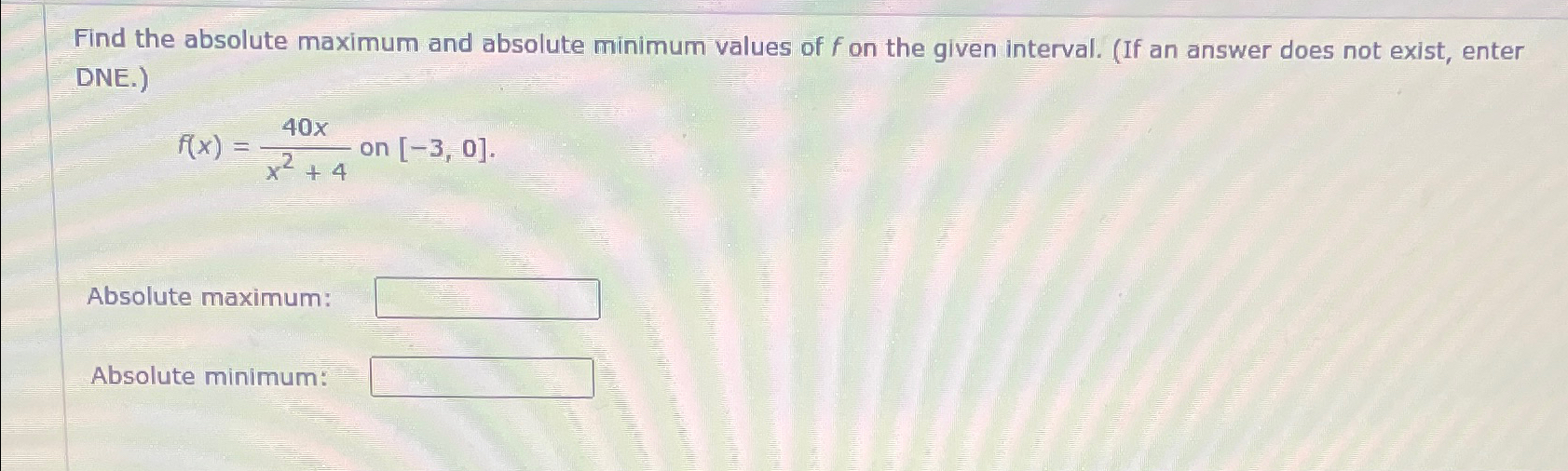 Solved Find the absolute maximum and absolute minimum values | Chegg.com