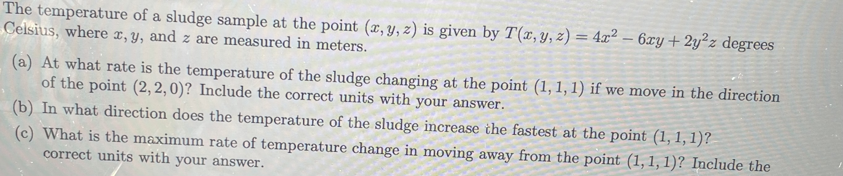 Solved The temperature of a sludge sample at the point | Chegg.com