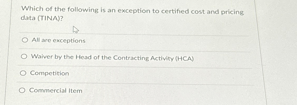 Solved Which of the following is an exception to certified | Chegg.com
