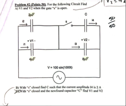 Solved Problem W2 (Points 50). ﻿For the following Circuit | Chegg.com