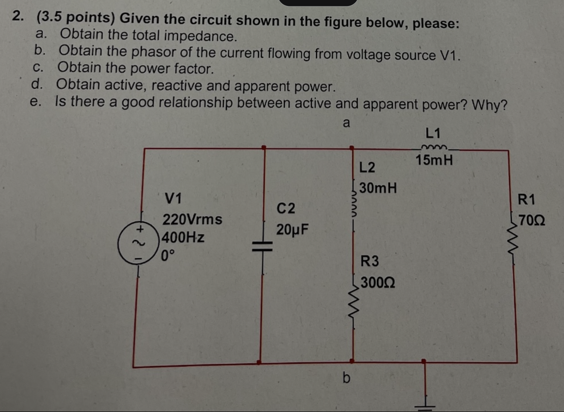 Solved (3,5 ﻿puntos) ﻿Dado el circuito que se muestra en la | Chegg.com