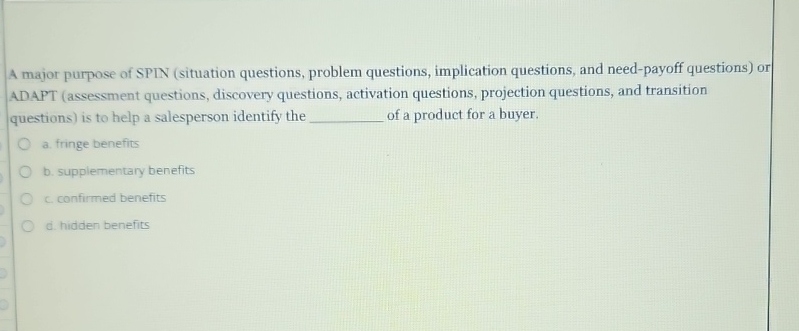 Solved A Major Purpose Of Spin Situation Questions Problem