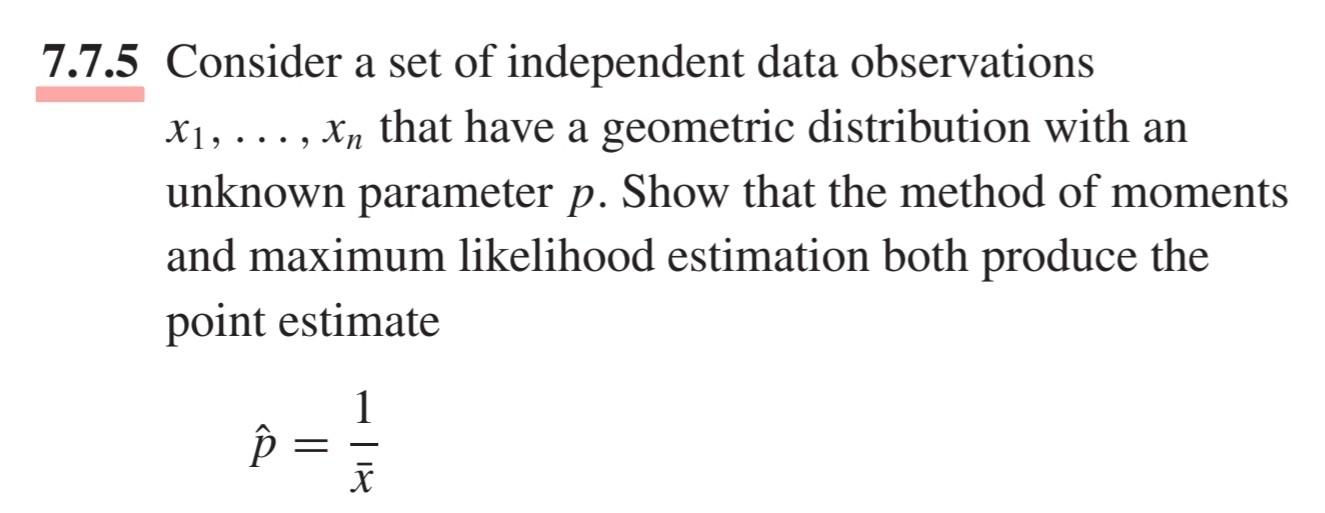 Solved 7.5 Consider a set of independent data observations | Chegg.com
