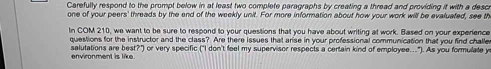 Carefully respond to the prompt below in at least two | Chegg.com