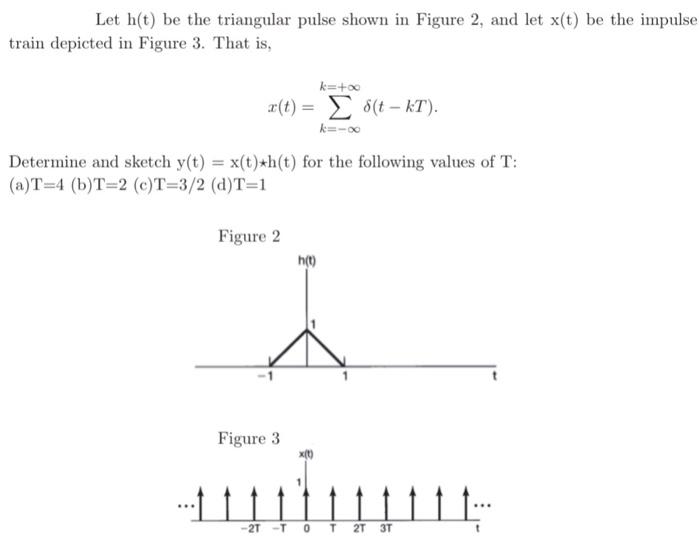Solved Let h(t) be the triangular pulse shown in Figure 2, | Chegg.com