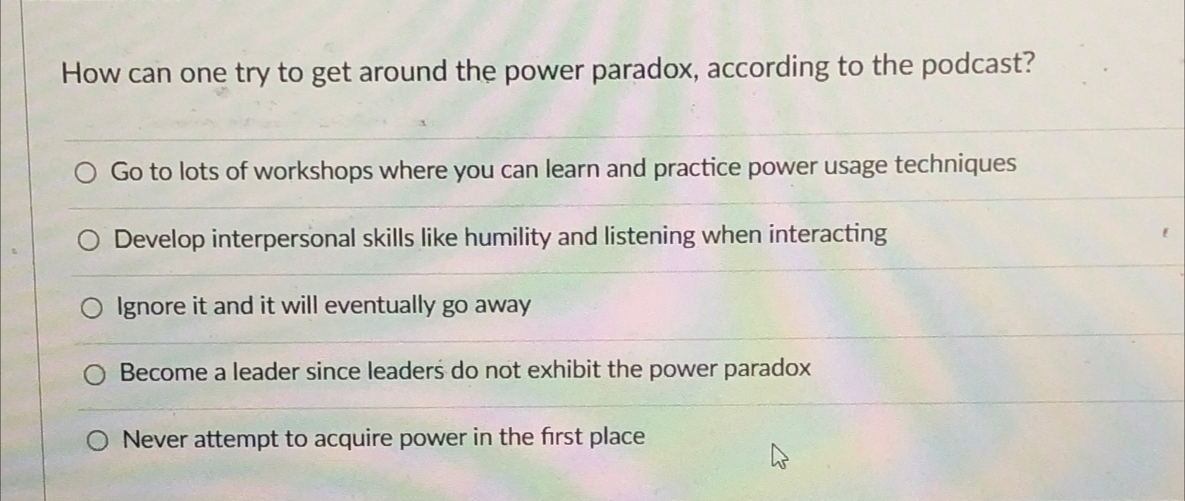 Solved How can one try to get around the power paradox, | Chegg.com