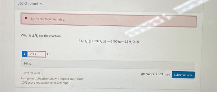 Solved The standard heat of the reaction 4NH3( g)+5O2( | Chegg.com