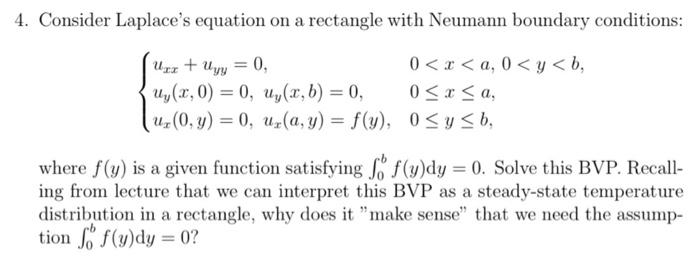 Solved 4. Consider Laplace's equation on a rectangle with | Chegg.com