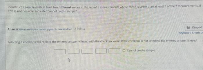 [Solved]: Construct a sample (with at least two different v