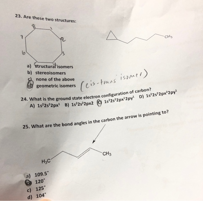 Solved 23. Are these two structures: CH₃ a) structural | Chegg.com