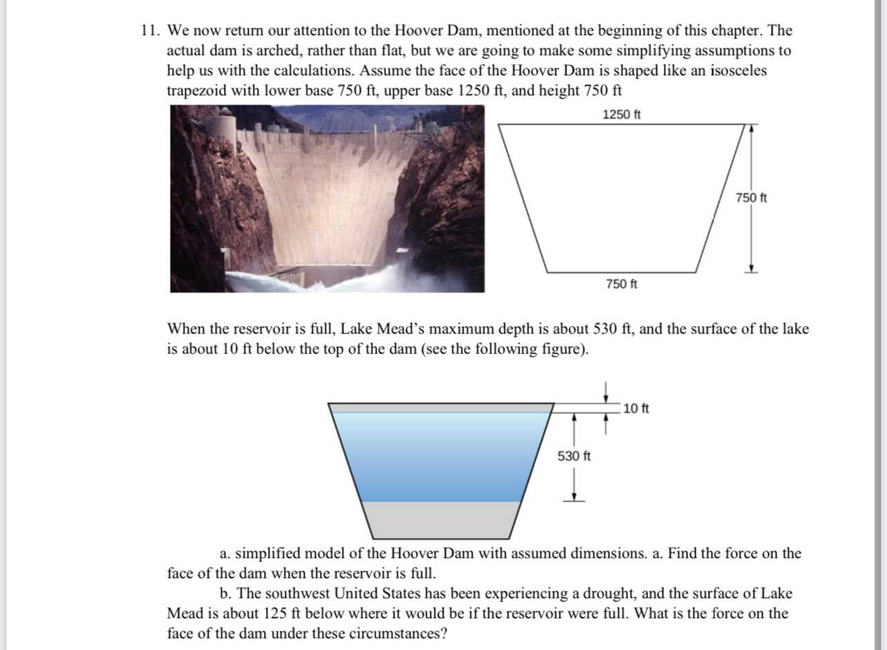 Solved We now return our attention to the Hoover Dam, | Chegg.com