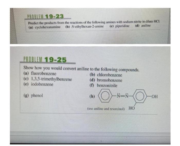 Solved PROBINE 19-23 Predict the products from the reactions | Chegg.com