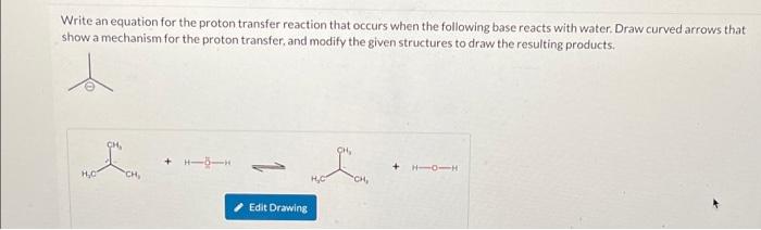 Solved Write an equation for the proton transfer reaction | Chegg.com