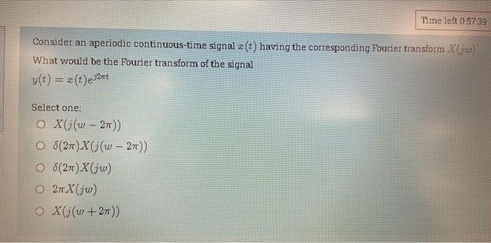 Solved Consider an aperiodic continuous-time signal x(t) | Chegg.com