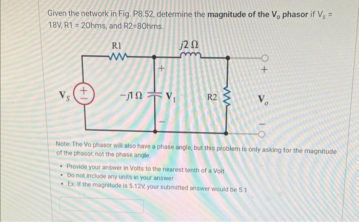 Solved Given the network in Fig. P8.52, determine the | Chegg.com