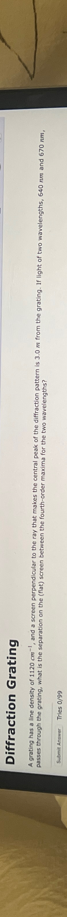 Solved Diffraction Grating passes through the grating, what | Chegg.com