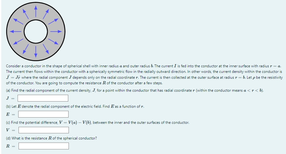 Solved Consider a conductor in the shape of spherical shell | Chegg.com