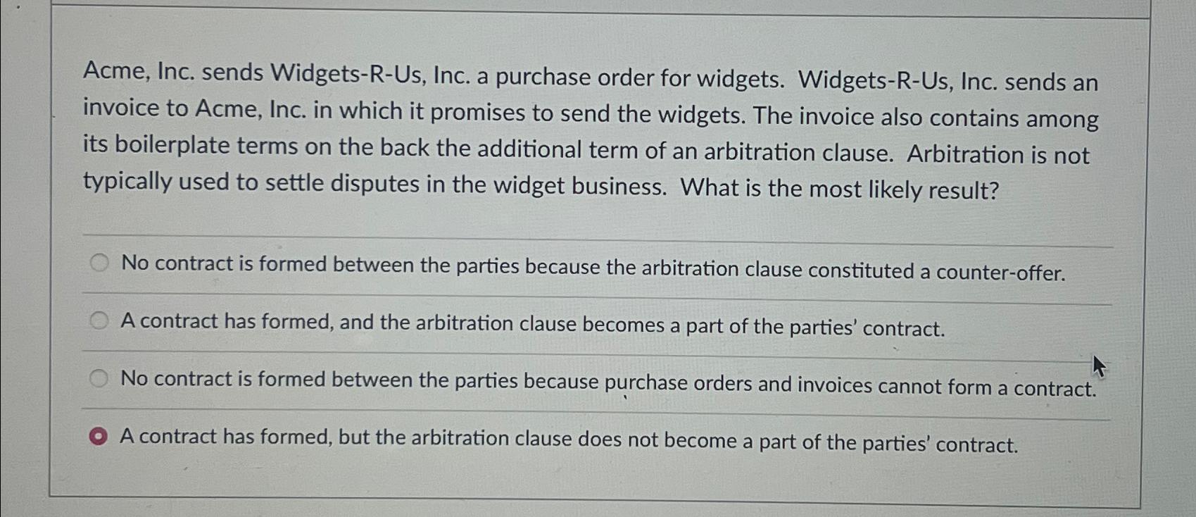 Solved Acme, Inc. sends Widgets-R-Us, ﻿Inc. a purchase order | Chegg.com