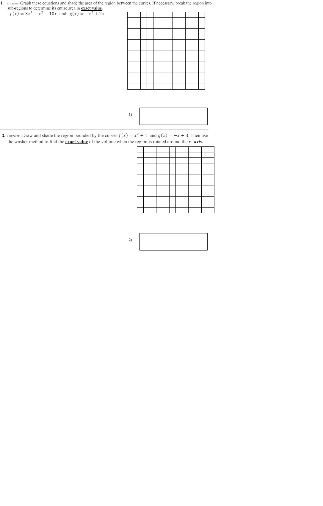 Solved MUST SHOW ALL WORK ﻿(10 ﻿points) ﻿Graph these | Chegg.com