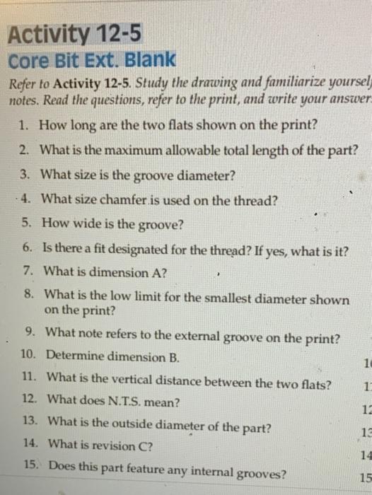 Solved Activity 12-5 Core Bit Ext. Blank Refer to Activity | Chegg.com Solved Activity 12-5 Core Bit Ext. Blank Refer to Activity | Chegg.com
