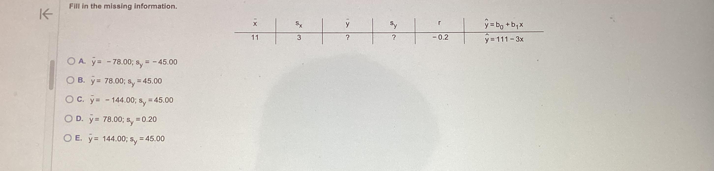 Solved Fill in the missing | Chegg.com