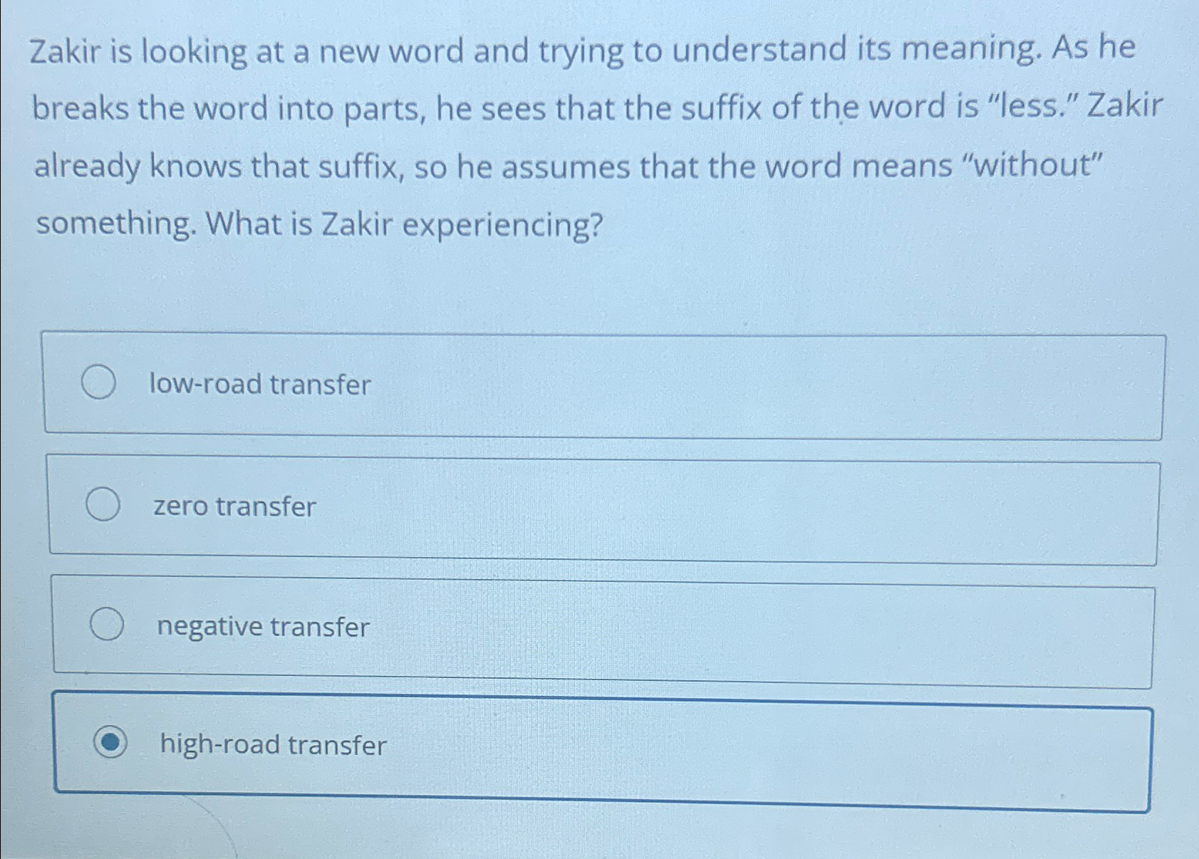 Solved Zakir is looking at a new word and trying to | Chegg.com
