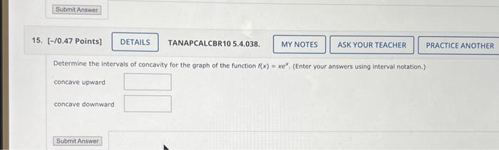 Solved Determine the intervals of concavity for the graph of | Chegg.com