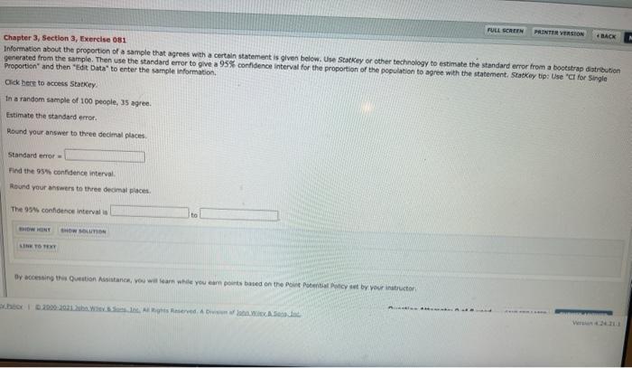 Solved FULL SCREEN PRINTER VERSION Chapter 3, Section 3, | Chegg.com