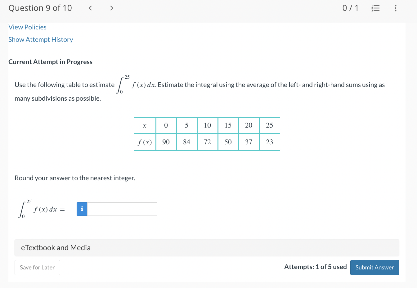 Solved Current Attempt in ProgressUse the following table to | Chegg.com