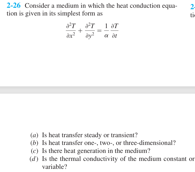 Solved 2-26 ﻿Consider a medium in ﻿which the heat conduction | Chegg.com