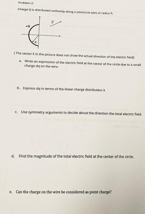 Solved Charge Q is distributed uniformly along a semicircle | Chegg.com