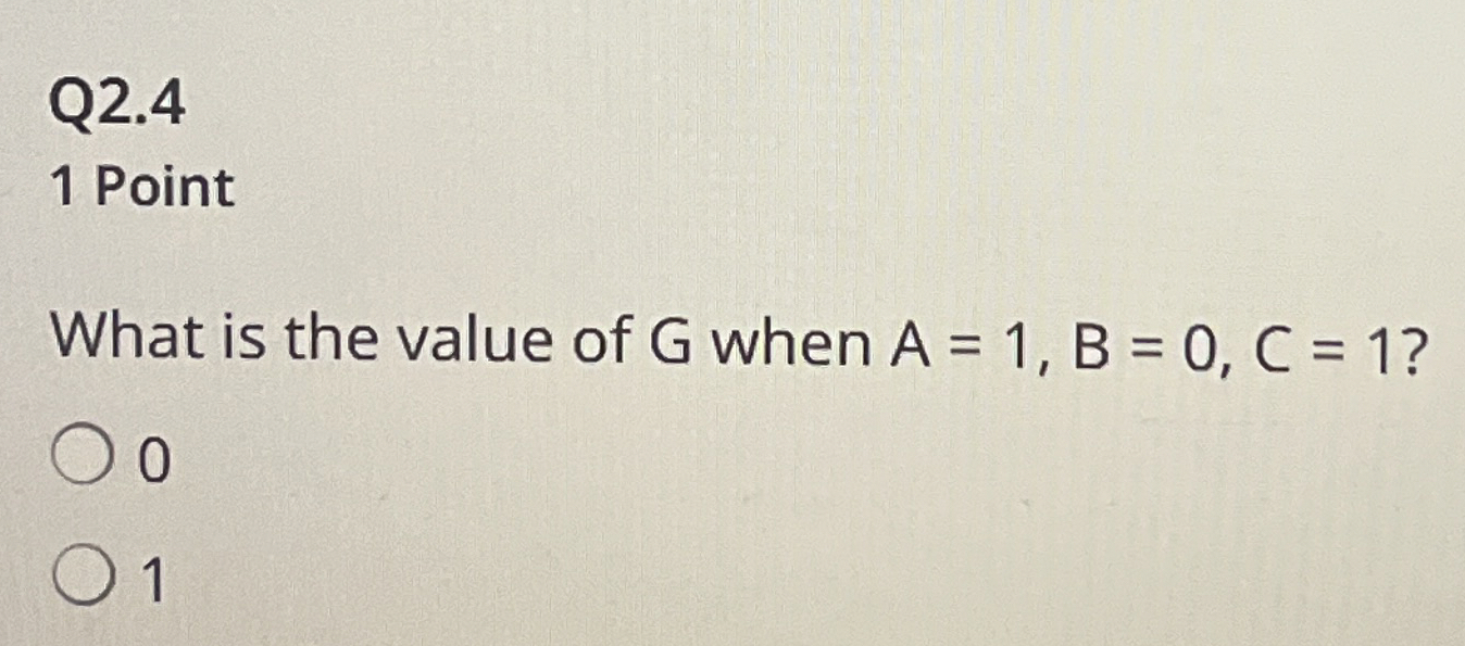 Solved Q2.41 ﻿PointWhat is the value of G ﻿when | Chegg.com