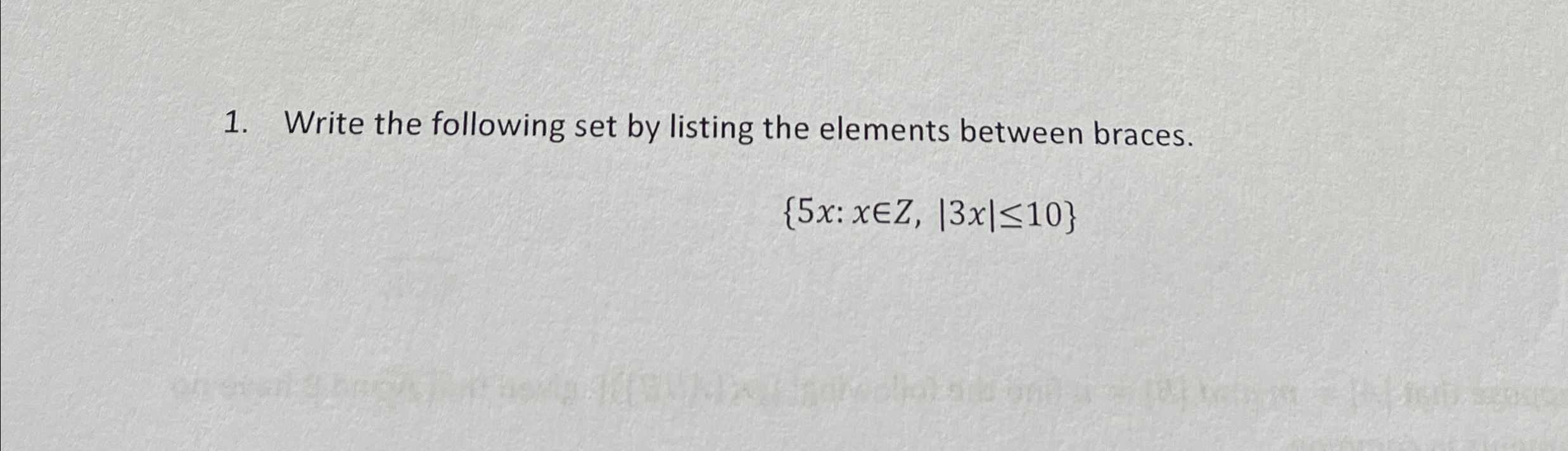 Solved Write the following set by listing the elements | Chegg.com | Chegg.com