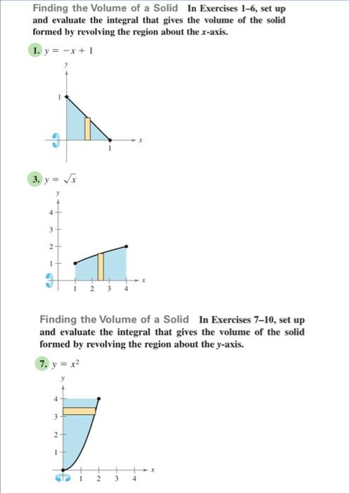 Solved Finding the Volume of a Solid In Exercises 1-6, set | Chegg.com