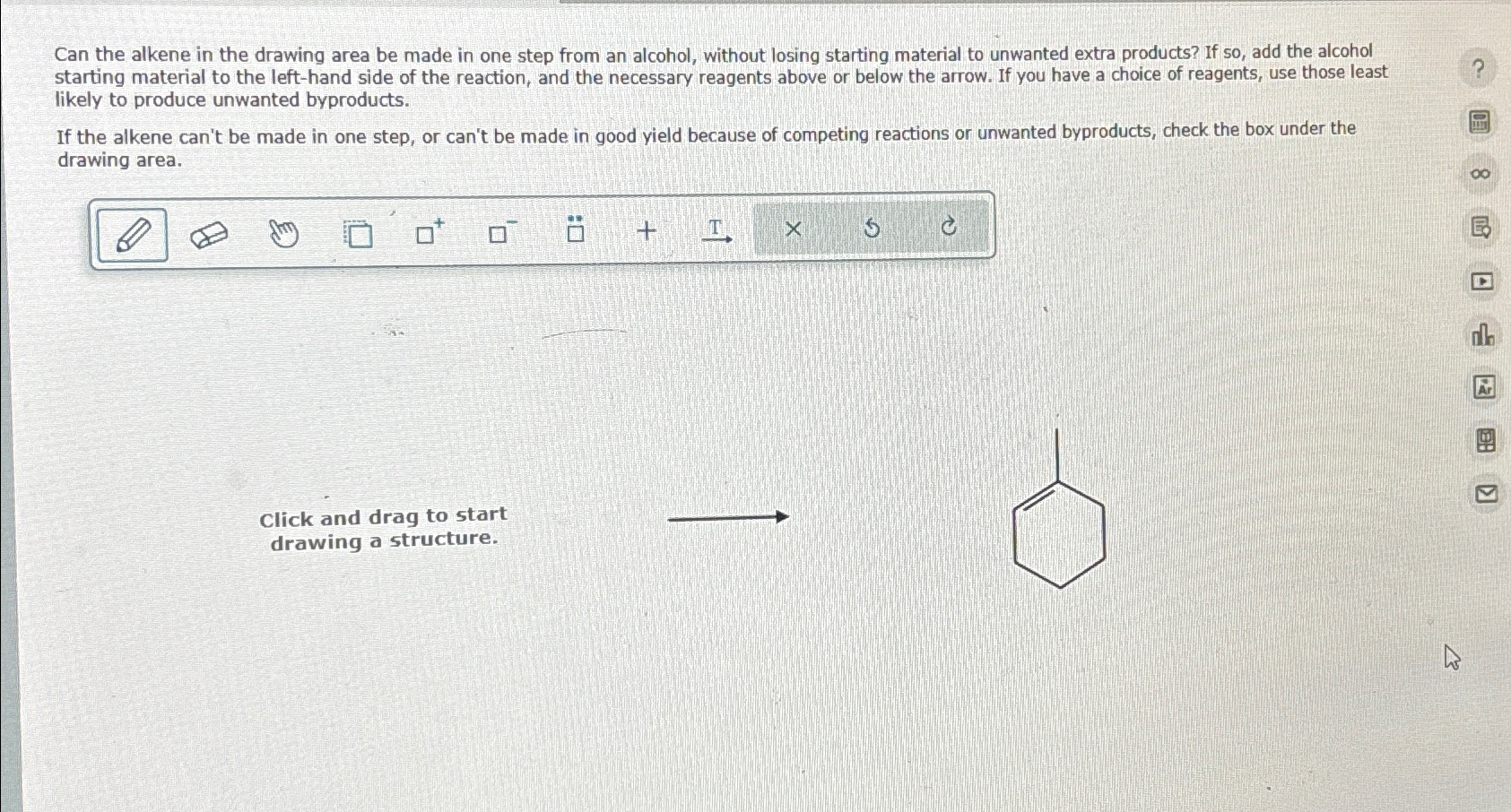 Solved Can the alkene in the drawing area be made in one | Chegg.com