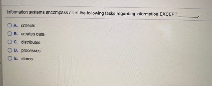 Solved Information systems encompass all of the following | Chegg.com