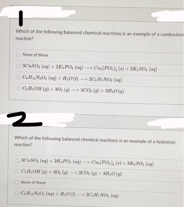 Solved Which of the following balanced chemical reactions is | Chegg.com
