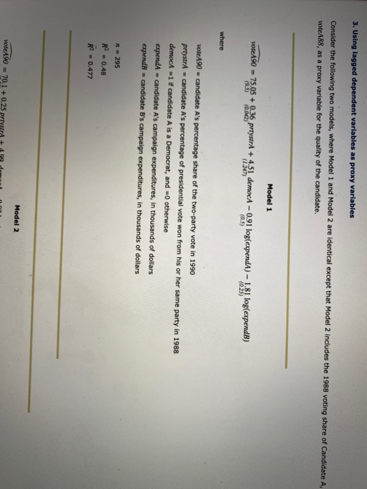 3. Using lagged dependent variables as proxy | Chegg.com