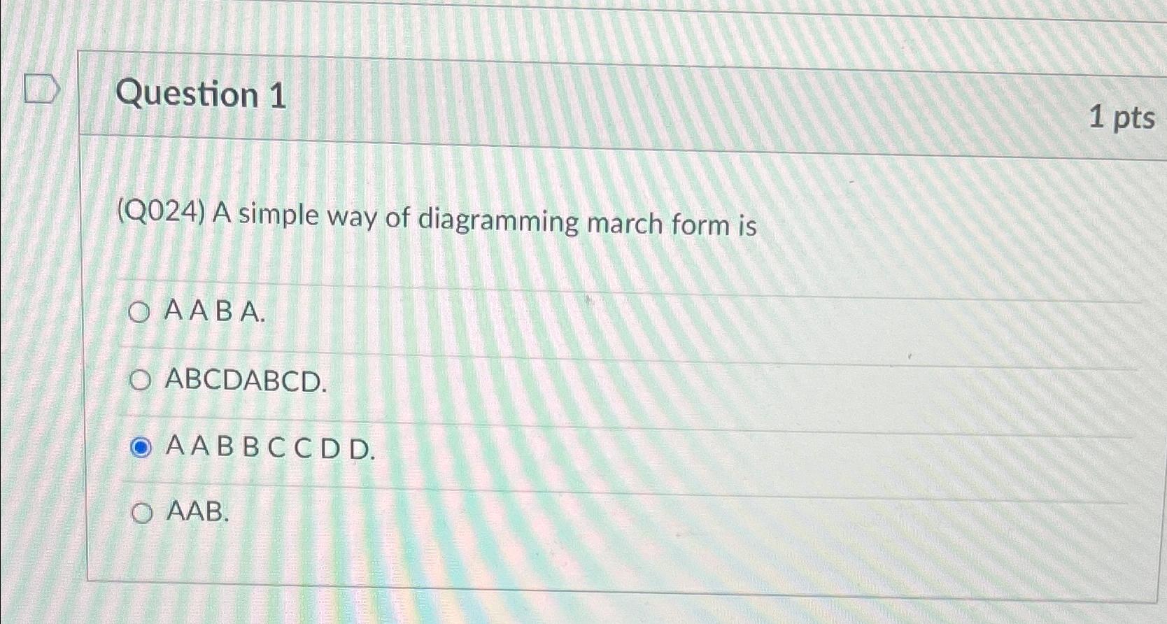 Solved Question 11pts(Q024) ﻿A simple way of diagramming | Chegg.com
