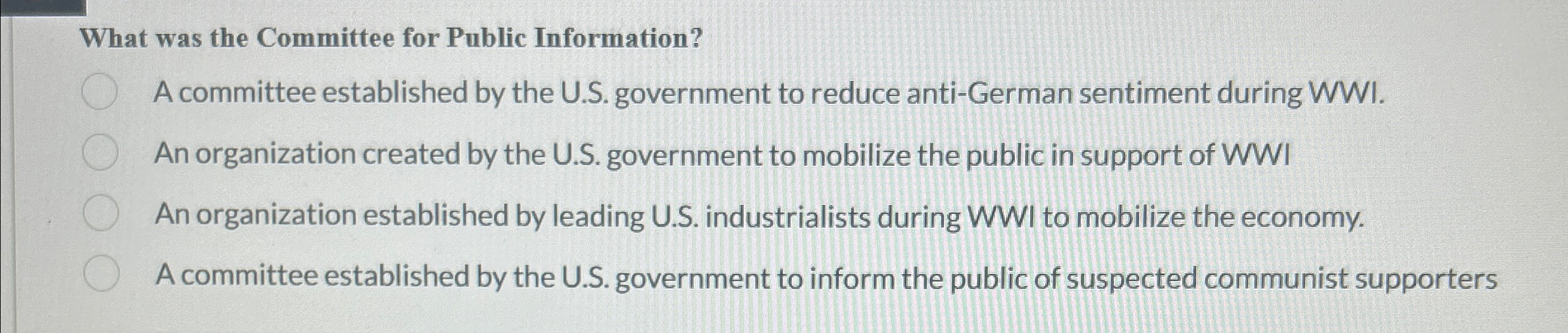 Solved What was the Committee for Public Information?A | Chegg.com