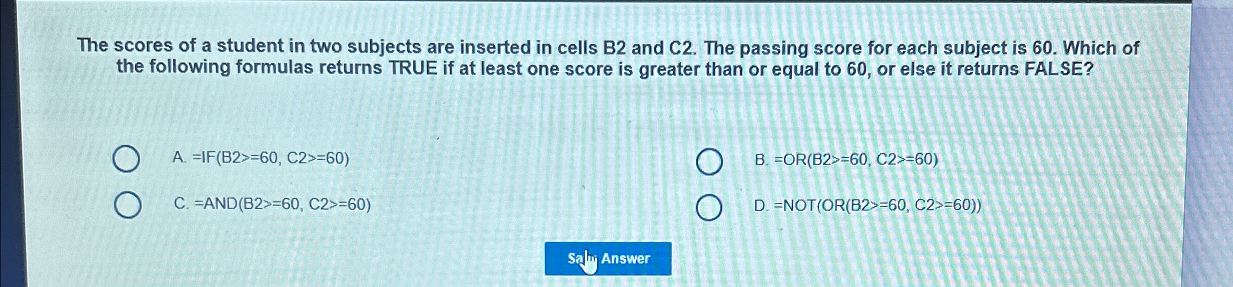 Solved The scores of a student in two subjects are inserted | Chegg.com
