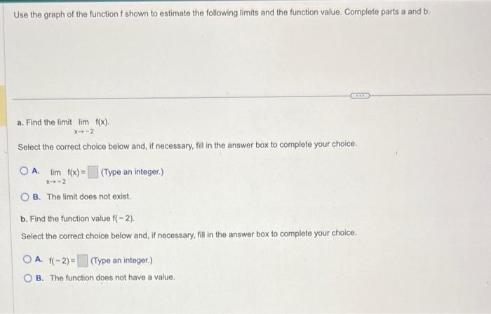 Solved Use the graph of the function f shown to estimate the | Chegg.com