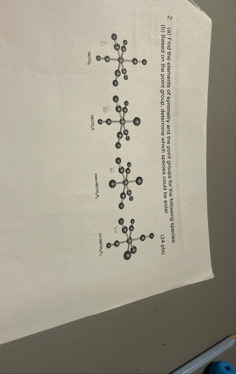 Solved (a) ﻿Find the elements of symmetry and the point | Chegg.com