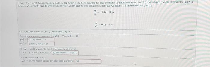 Solved dtdg=−0.7g+0.6ndtda−0.7g−0.6a Wultiplers int →∞ ? | Chegg.com