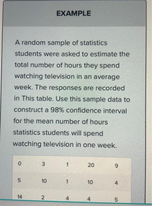 Solved EXAMPLE A random sample of statistics students were | Chegg.com