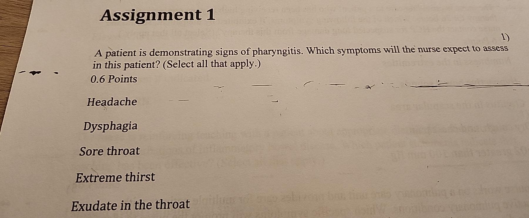 Solved Assignment 1A patient is demonstrating signs of | Chegg.com